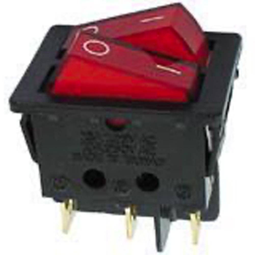 VERMOGEN ROCKERSCHAKELAAR 10A-250V DPST ON-OFF - MET ROOD NEONLAMPJE ...
