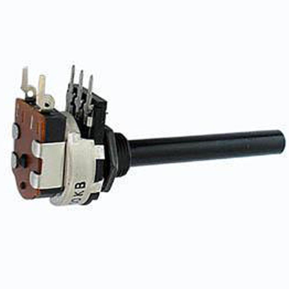 POTMETER MONO LOG 220K WITH SWITCH - Potmeter mono log 220k with switch
