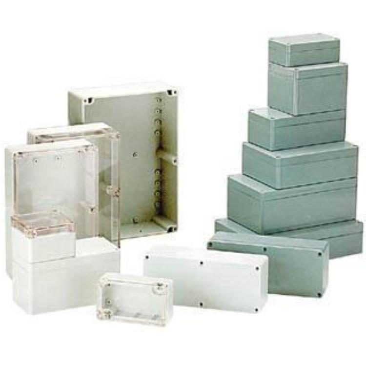 BEHUIZING IN POLYCARBONAAT - LICHTGRIJS MET DOORSCHIJNEND DEKSEL 220 x ...