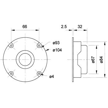 VISATON SC10N TWEETER AFGESCHERMD - Magnetisch afgeschermde 25mm ...