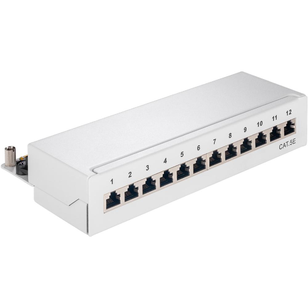 Mini patch panel cat.5e 12-port, RJ45 - Type: 12-Port RJ45