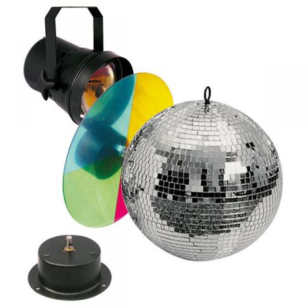 Mirrorballset 20 cm - Discobal Set, Inhoud: Discobal: 20 cm, Motor: 1.5 ...