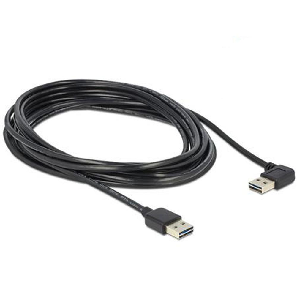 Easy USB Kabel - USB A naar USB A Kabel - Haaks - Zwart, Type: 2.0 ...