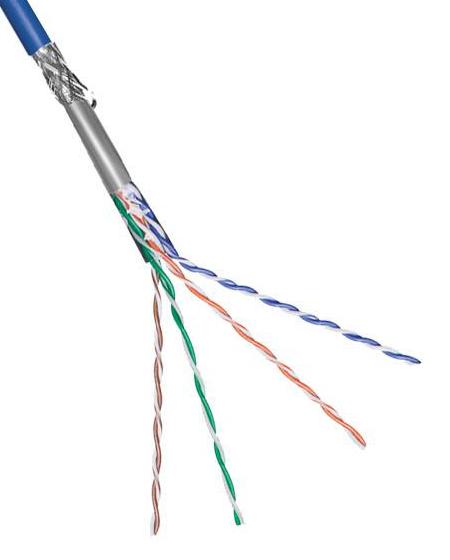Cat 5e SF/UTP Netwerkkabel op rol - Netwerkkabel op rol - Blauw, Type: SF/UTP - Cat 5e, kern ...