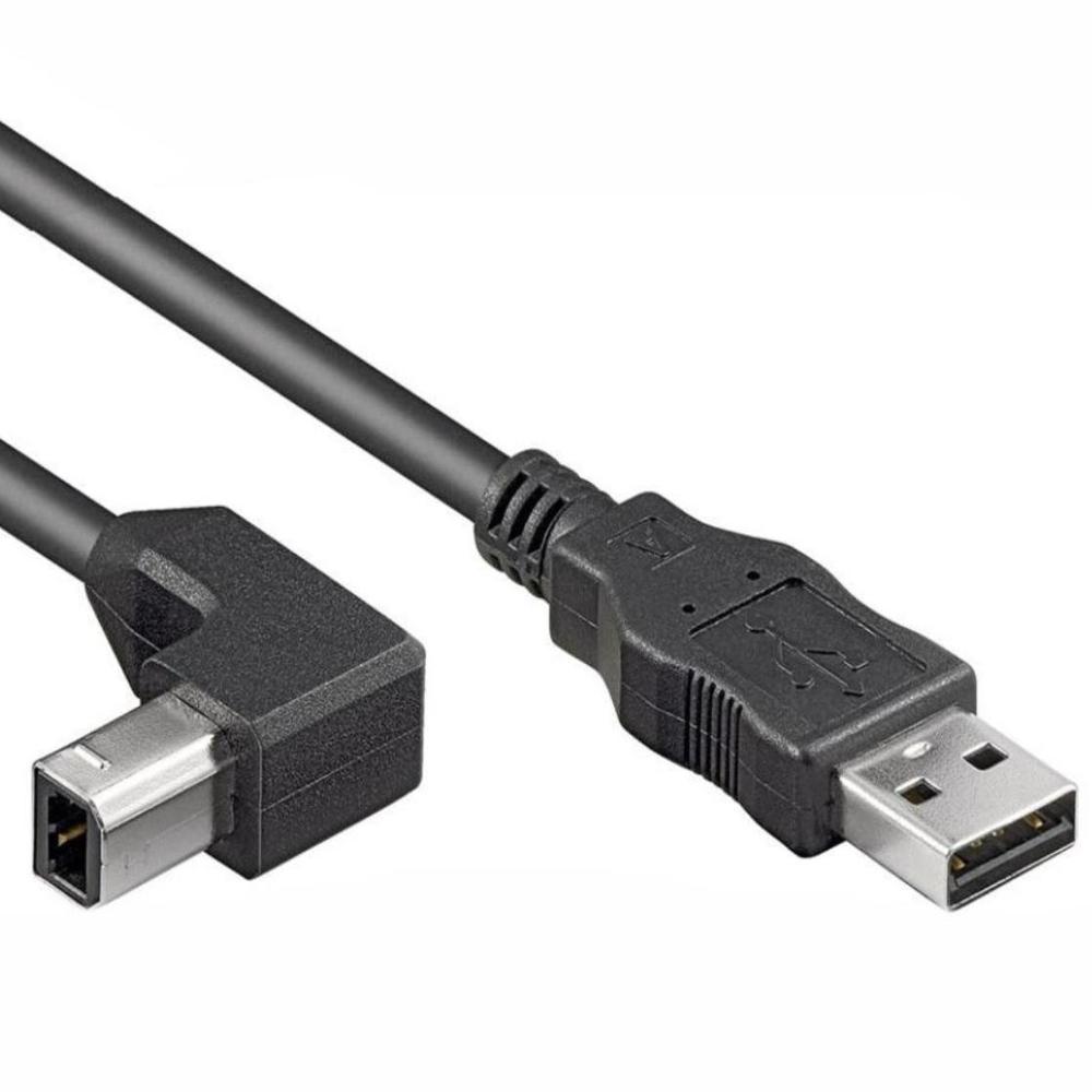 USB 2.0 A - B Kabel - Haaks - Versie: USB 2.0 - HighSpeed Aansluiting 1 ...