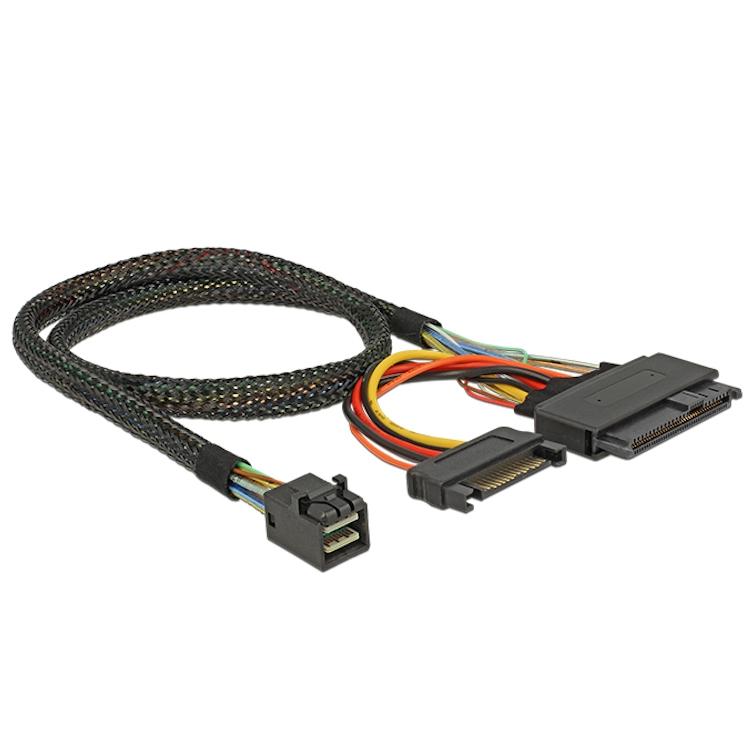 Delock Kabel Mini SAS SFF-8087 > 4 x SATA 7 Pin Reverse + Sideband 1 m ...