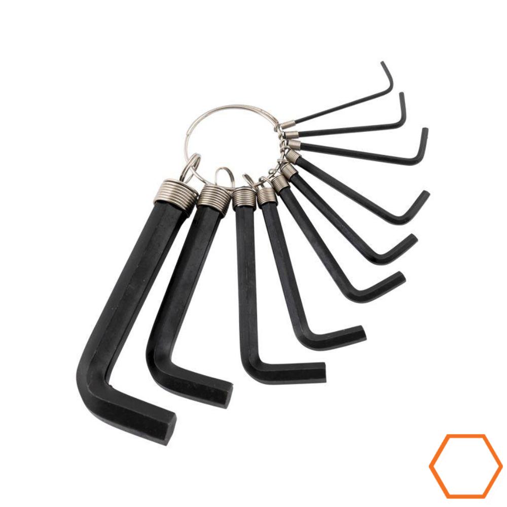 Inbussleutel - set - Type: Hex Aantal: 10-delig Maten: 1.5 - 2 - 2.5 ...