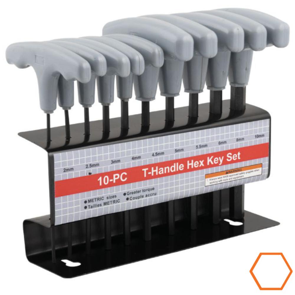 Inbussleutel - set - Type: Hex Aantal: 10-delig Maten: 2 - 2.5 - 3 - 4 ...