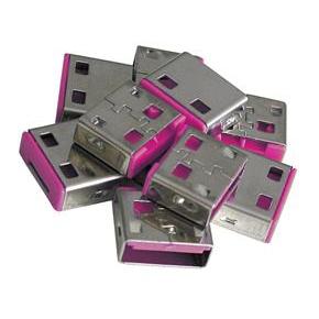 USB-poortvergrendeling - Aantal: 10 stuks Kleur: Roze