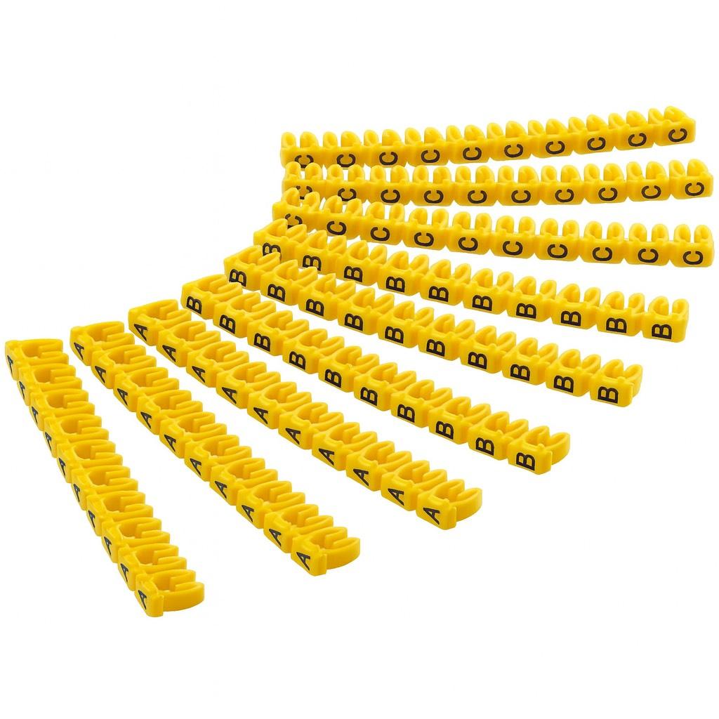 Kabelmarker - Functie: Aan elkaar bevestigen Letters: A, B, C Max ...