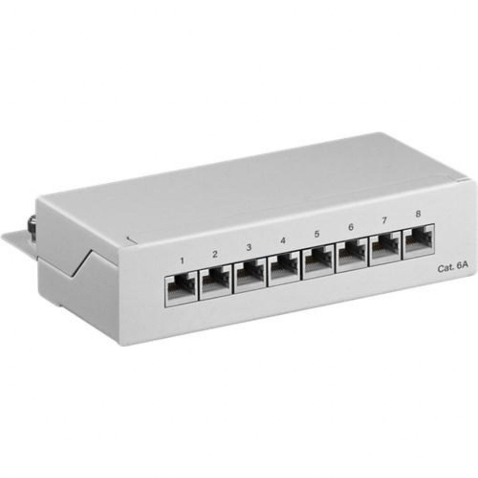 Patchpaneel - 8-Poorts - Patchpaneel - Zwart, Type: Cat 6 STP - 10 Gbit ...