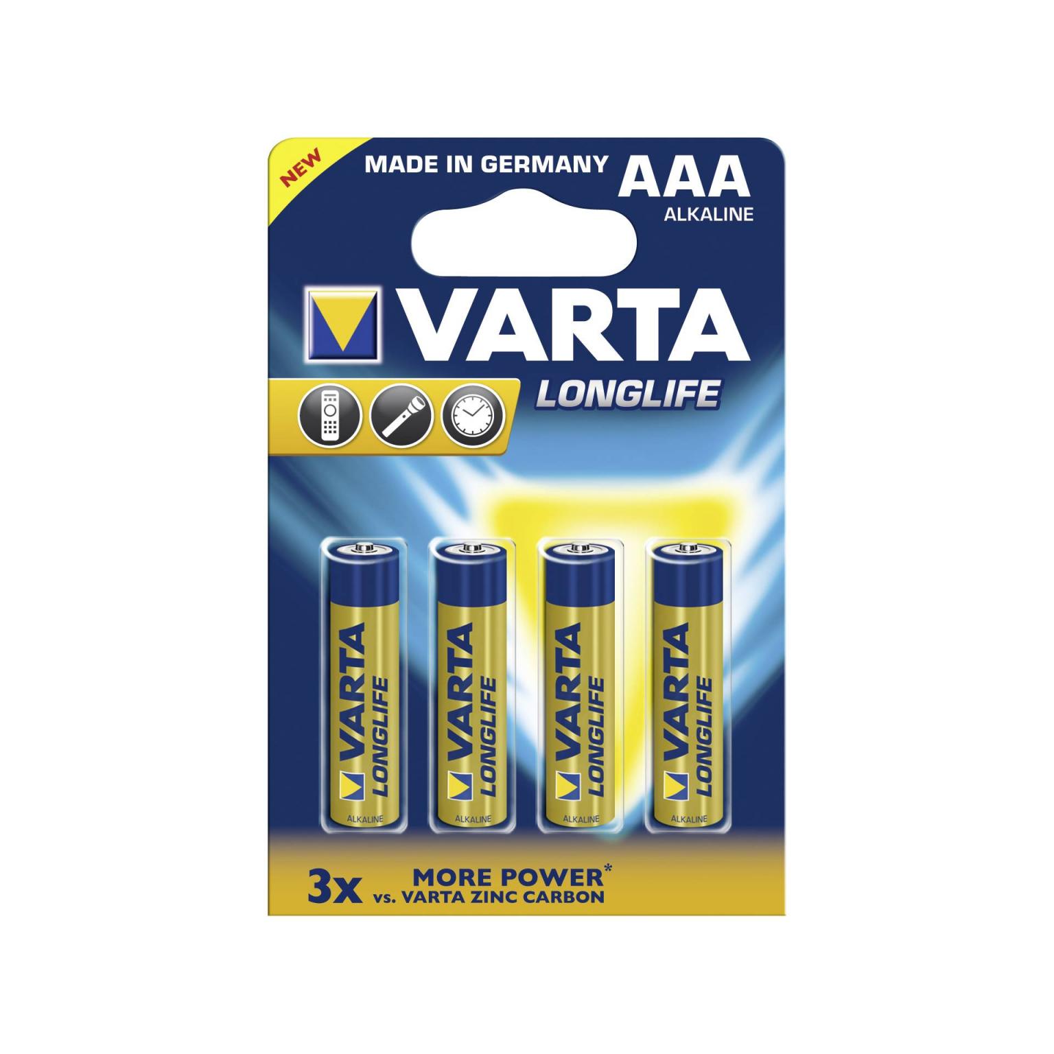 10x4 Varta Longlife Extra Micro AAA LR 03 VPE binnenverpakking - 10x4 ...