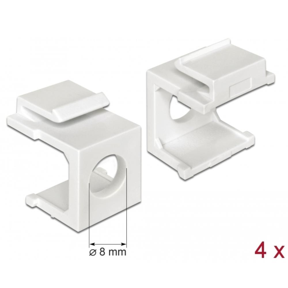 Keystone cover - Afmeting: 22.3 x 17.3 x 16.3 mm Aantal: 4 stuks Kleur: Wit