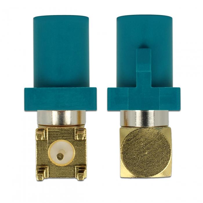 Haakse FAKRA K PCB connector - Aansluiting: FAKRA K male haaks ...