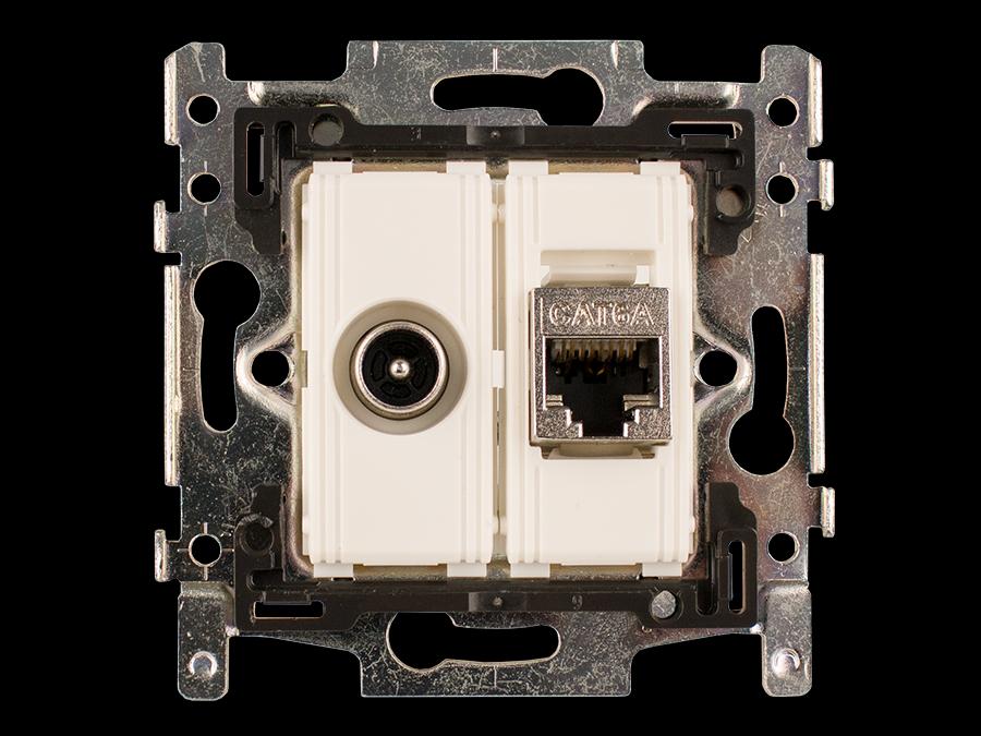 Hirschmann Coax en data wandcontactdoos EDB 02U SHOP - UTP EN COAX IN ...