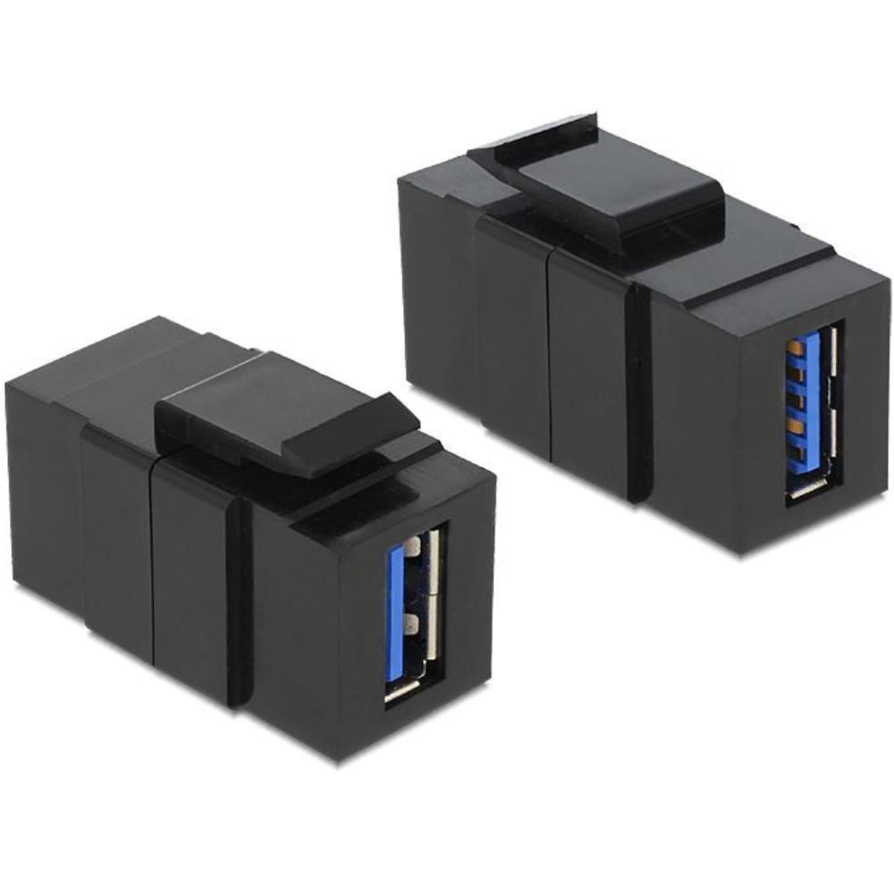 USB A keystone - Versie: USB 3.2 Gen 1 Aansluiting 1: USB A female Aansluiting 2: USB A female ...