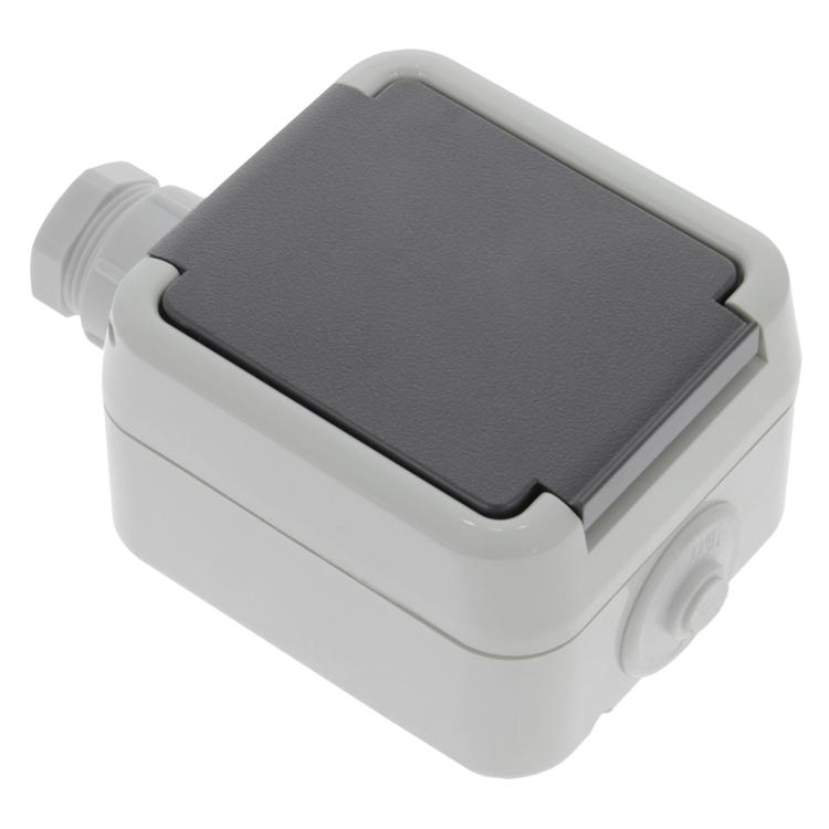 Stopcontact - Soort: Opbouw Spanning: 230 V Type: 1-voudig, waterdicht ...