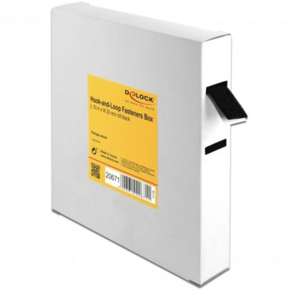 Delock Velcro roll L 3m x W 20mm black - Breedte: 20 mm Lengte: 3 meter ...