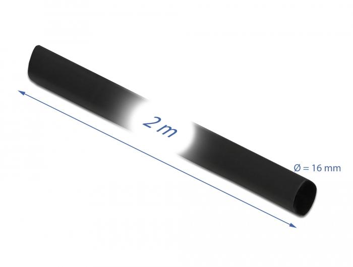 Krimpkous - Diameter: 16.0 naar 4.0 mm Verhouding: 4 / 1 Kleur: Zwart ...