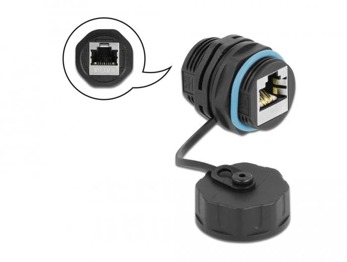 Delock kabelconnector RJ45 jack naar RJ45 jack Cat.6A met vergrendeli ...