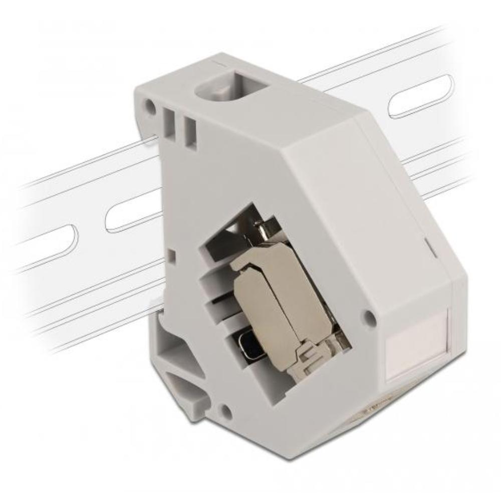 DIN-railadapter met keystone module - Type: Cat 6A Aansluiting 1: RJ45 ...