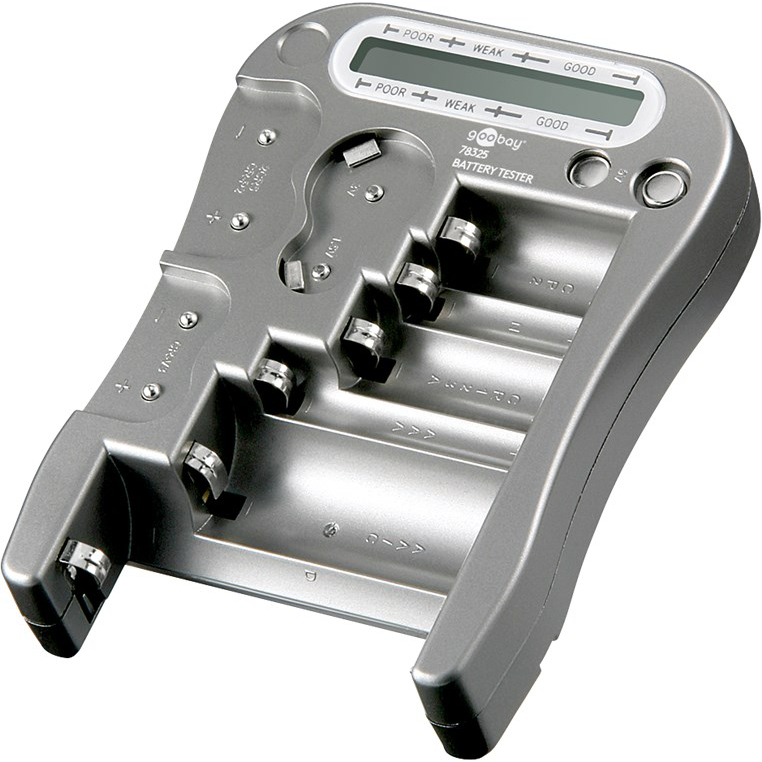 Batterijtester - Geschikt voor: 9V blok, AA, AAA, C, D, N en ...