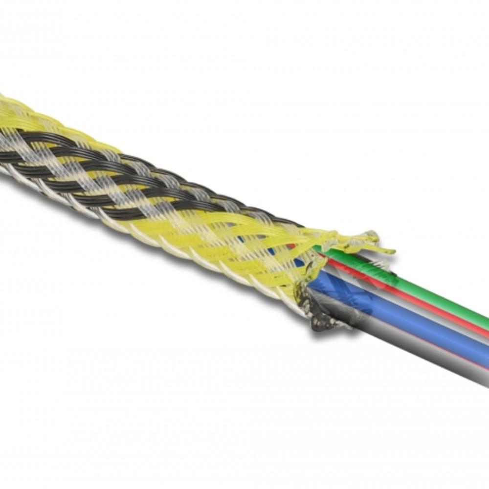 Kabelmantel - Merk: Delock Materiaal: Polyester Kleur: Zwart/geel ...