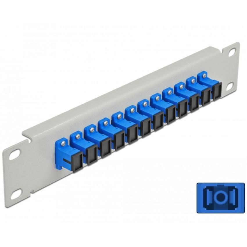 Delock 10″ LWL Patchpanel 12 Port SC Simplex blau - Toepassing: SC ...