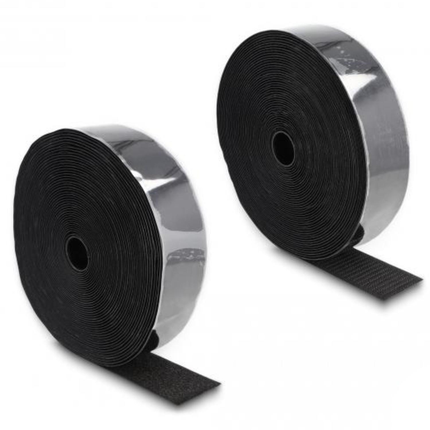 Delock Velcro zelfklevend 15m x 50mm zwart - Breedte: 50 mm Lengte: 15 ...