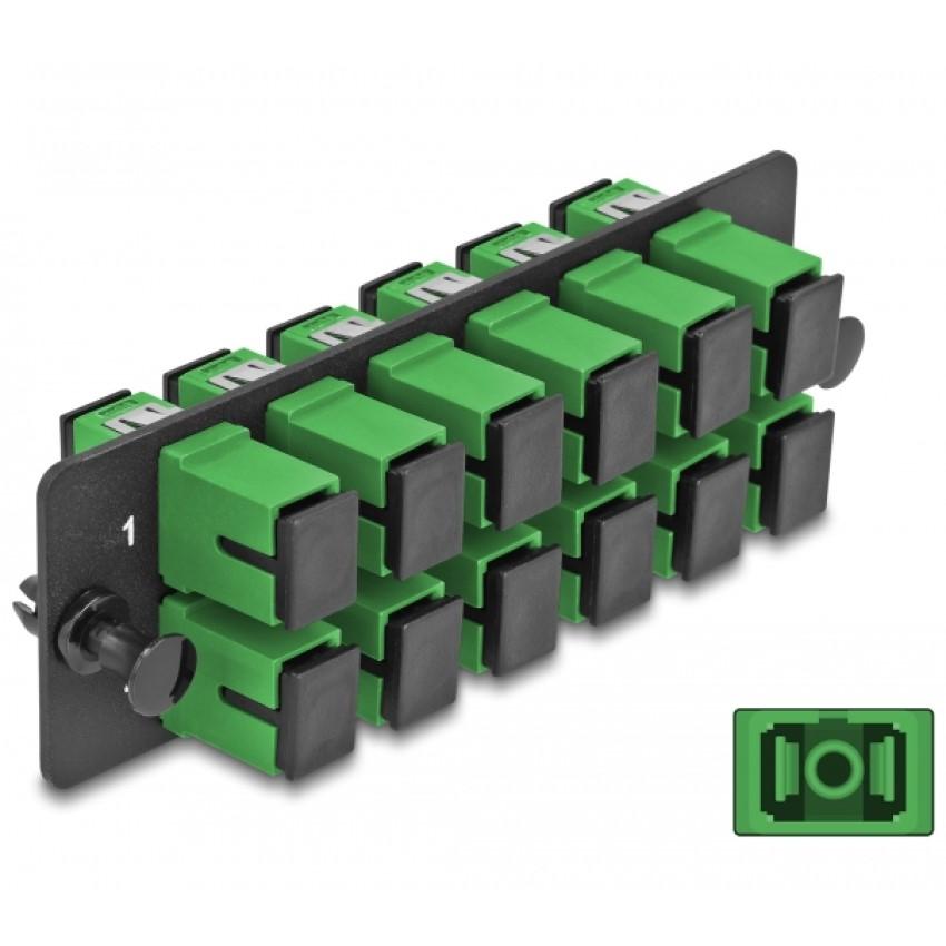 Delock LWL Adapter Panel SC Simplex APC 12 Port - Toepassing: SC ...