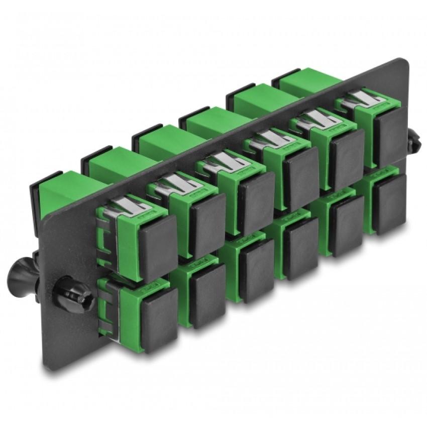 Delock LWL Adapter Panel SC Simplex APC 12 Port - Toepassing: SC ...