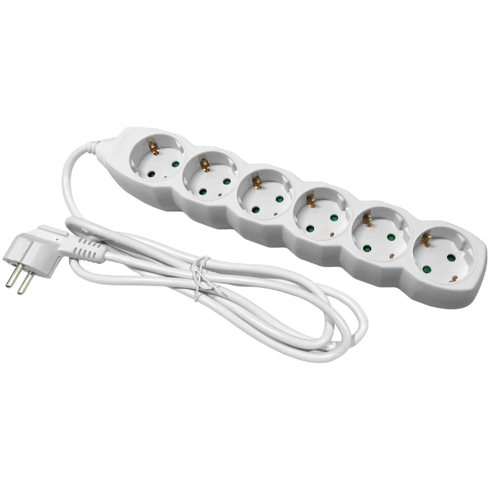 Stekkerdoos - Aansluiting 1: 1x Type F male Aansluiting 2: 6x Type F ...