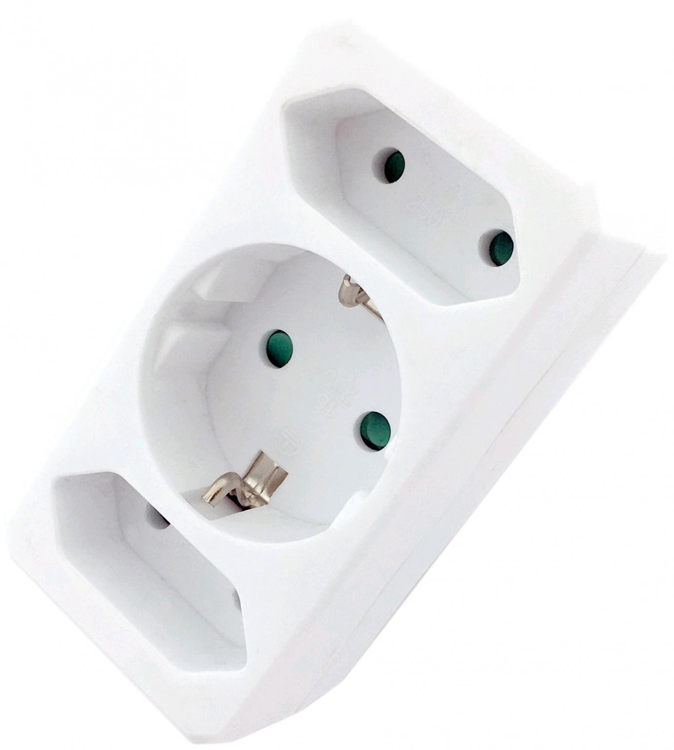 Stopcontact splitter - Type: 3-voudig Stroomsterkte: 2.5 A - 16 A ...