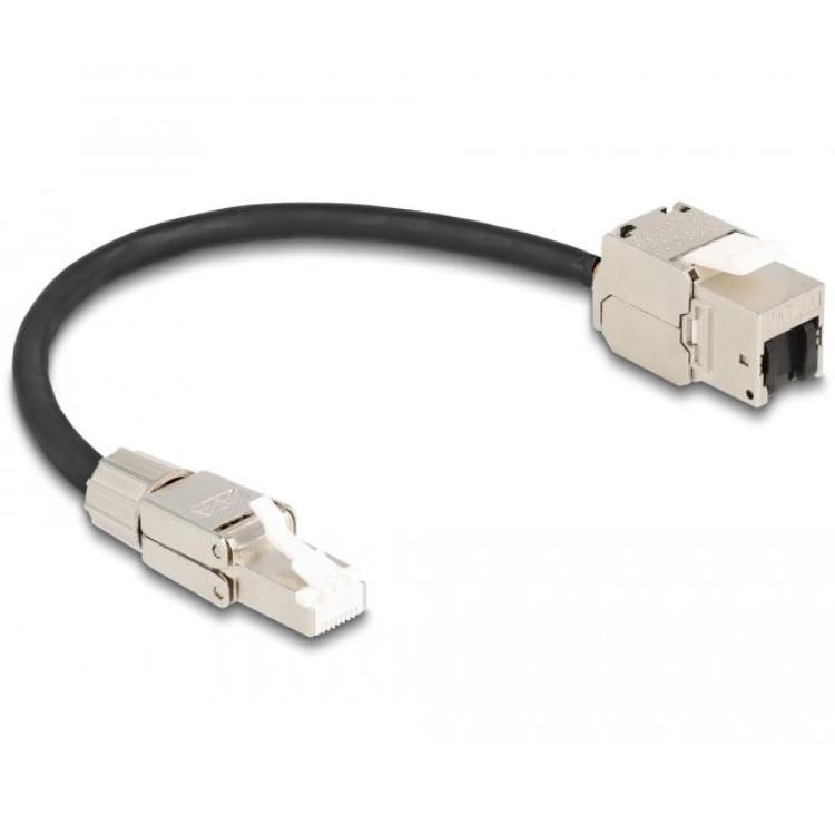 RJ45 stekker naar keystone module RJ45 - Soort: Cat. 6A Aansluiting 1: ...