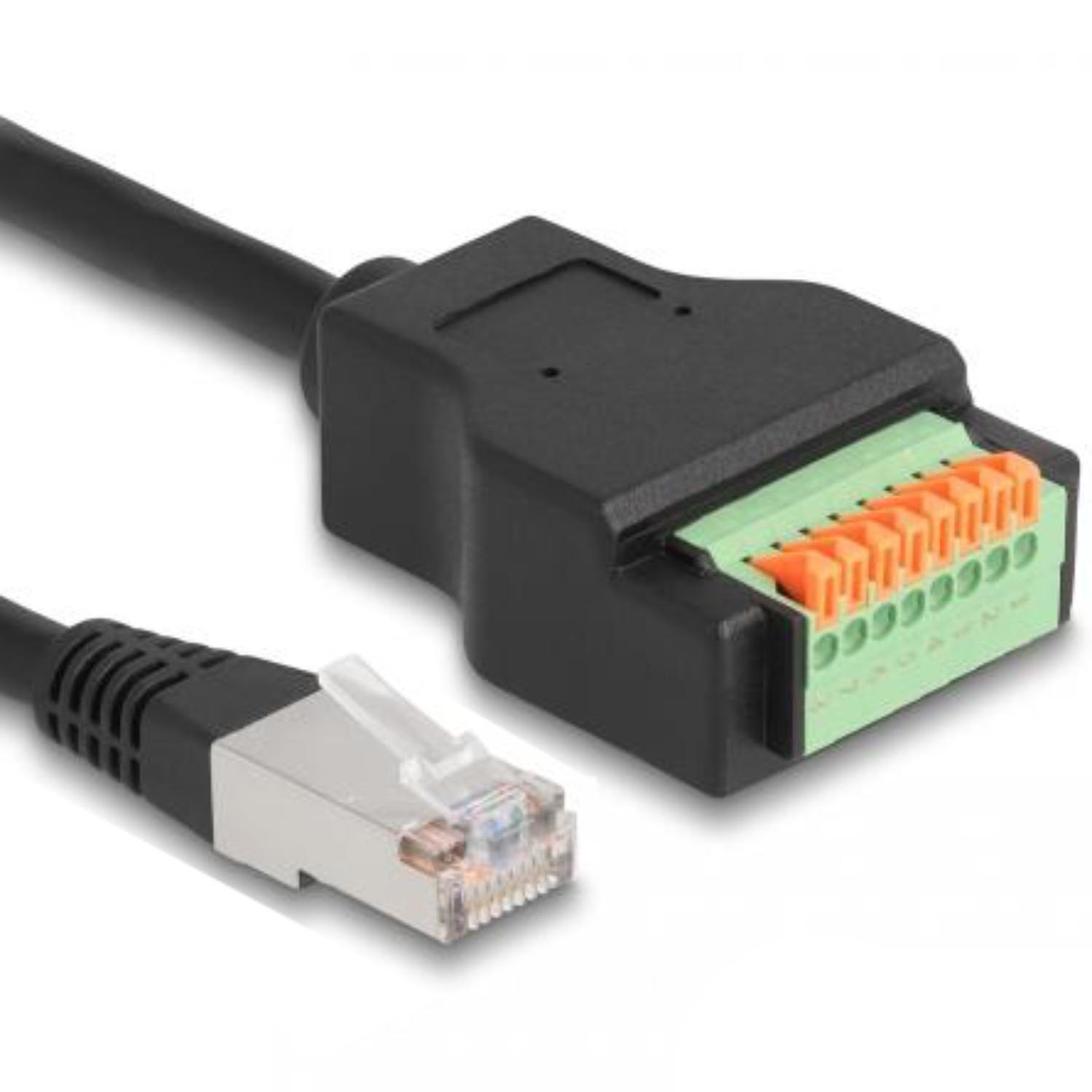 Delock RJ45-kabel Cat.5e-stekker naar aansluitblokadapter met drukknop ...