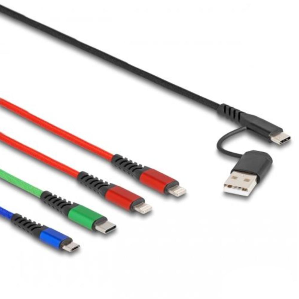 USB 4-in-1 kabel - Versie: 2.0 Aansluiting 1: USB C male, USB A male ...