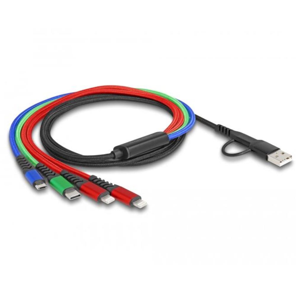 USB 4-in-1 kabel - Versie: 2.0 Aansluiting 1: USB C male, USB A male ...