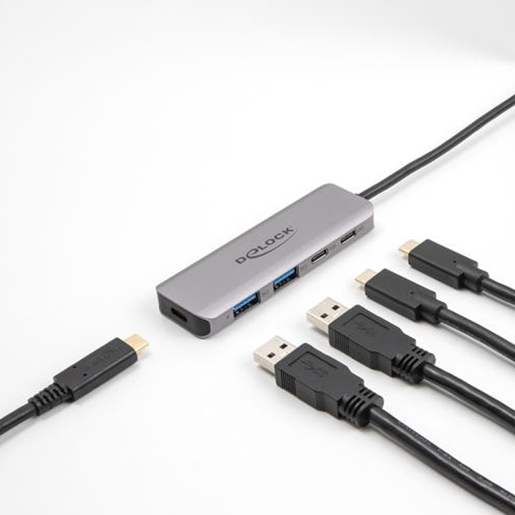 Delock USB 5 Gbps Hub 2x USB-C, 2x USB-A - Versie: USB 3.2 Gen 1x1 ...