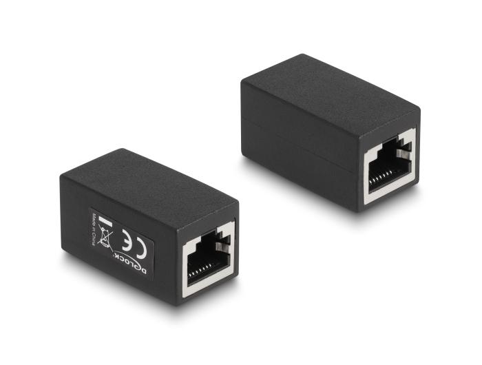 Delock adapter RJ45-bus naar RJ45-bus Cat.6 zwart - Met deze koppeling ...