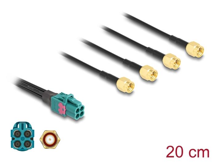 Delock Kabel Mini FAKRA Z Buchse quad zu 4 x SMA Stecker - Dieses Kabel von Delock eignet sich ...