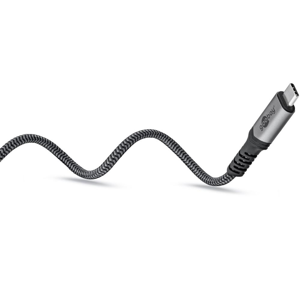 USB C naar USB C kabel - Versie: USB4 Aansluiting 1: USB C male ...