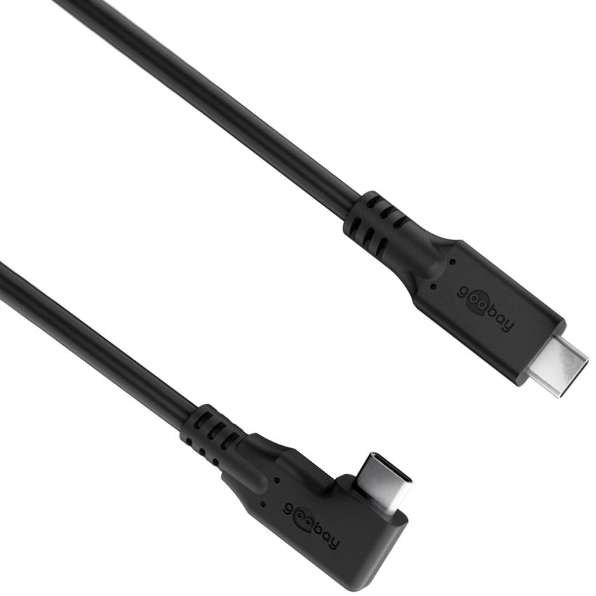 USB C naar USB C kabel - Versie: USB4 Aansluiting 1: USB C male ...