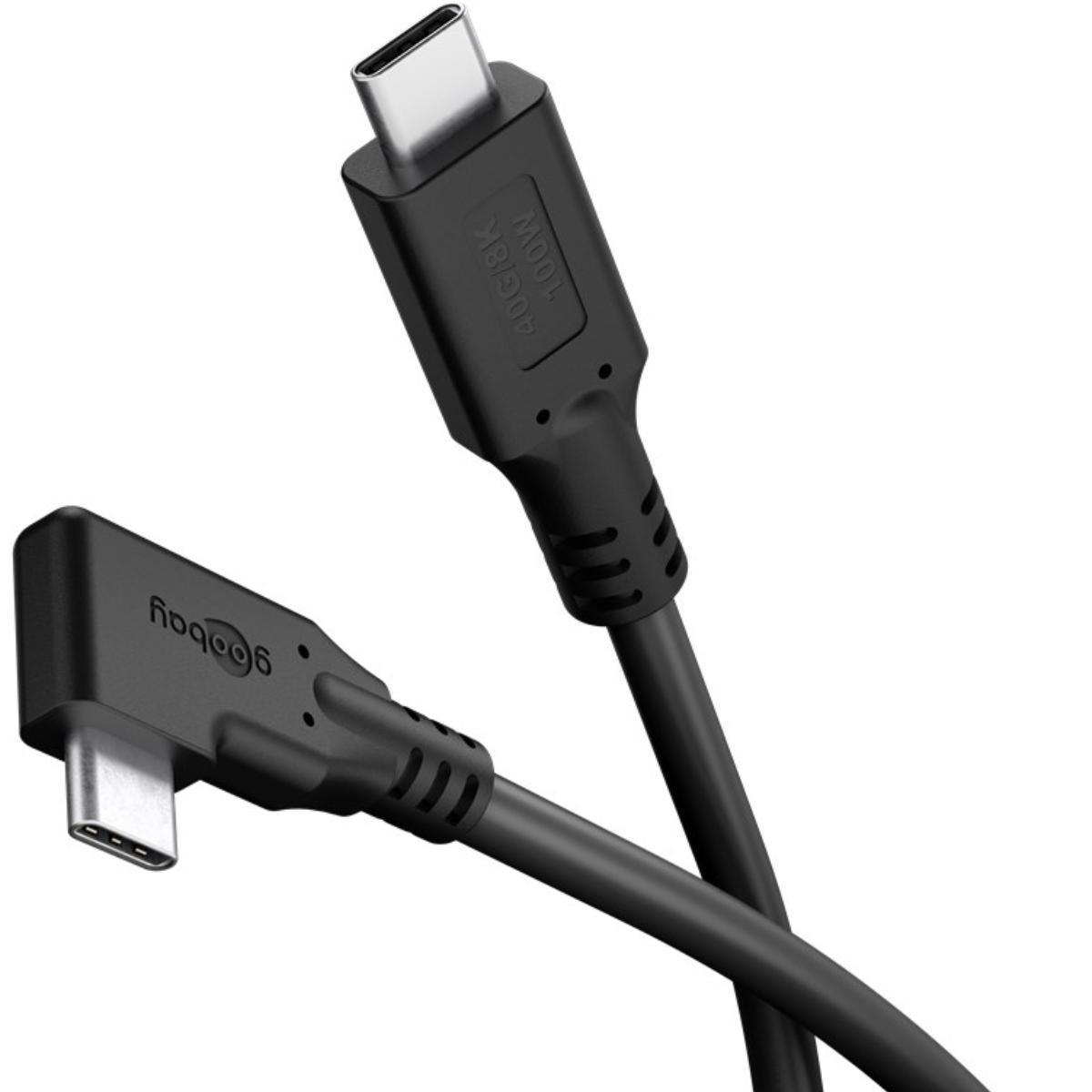 USB C naar USB C kabel - Versie: USB4 Aansluiting 1: USB C male ...