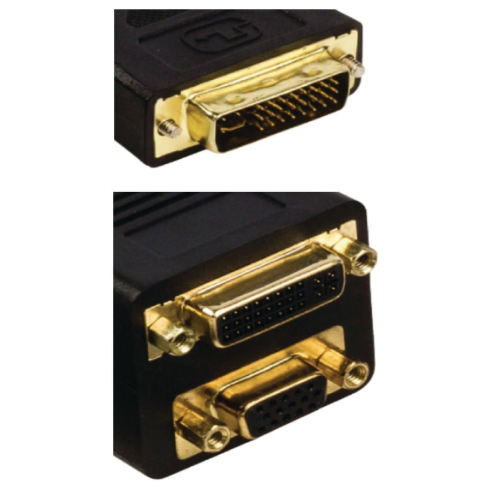 DVI naar DVI + VGA Splitter - DVI naar DVI + VGA splitter, Ingang: DVI ...