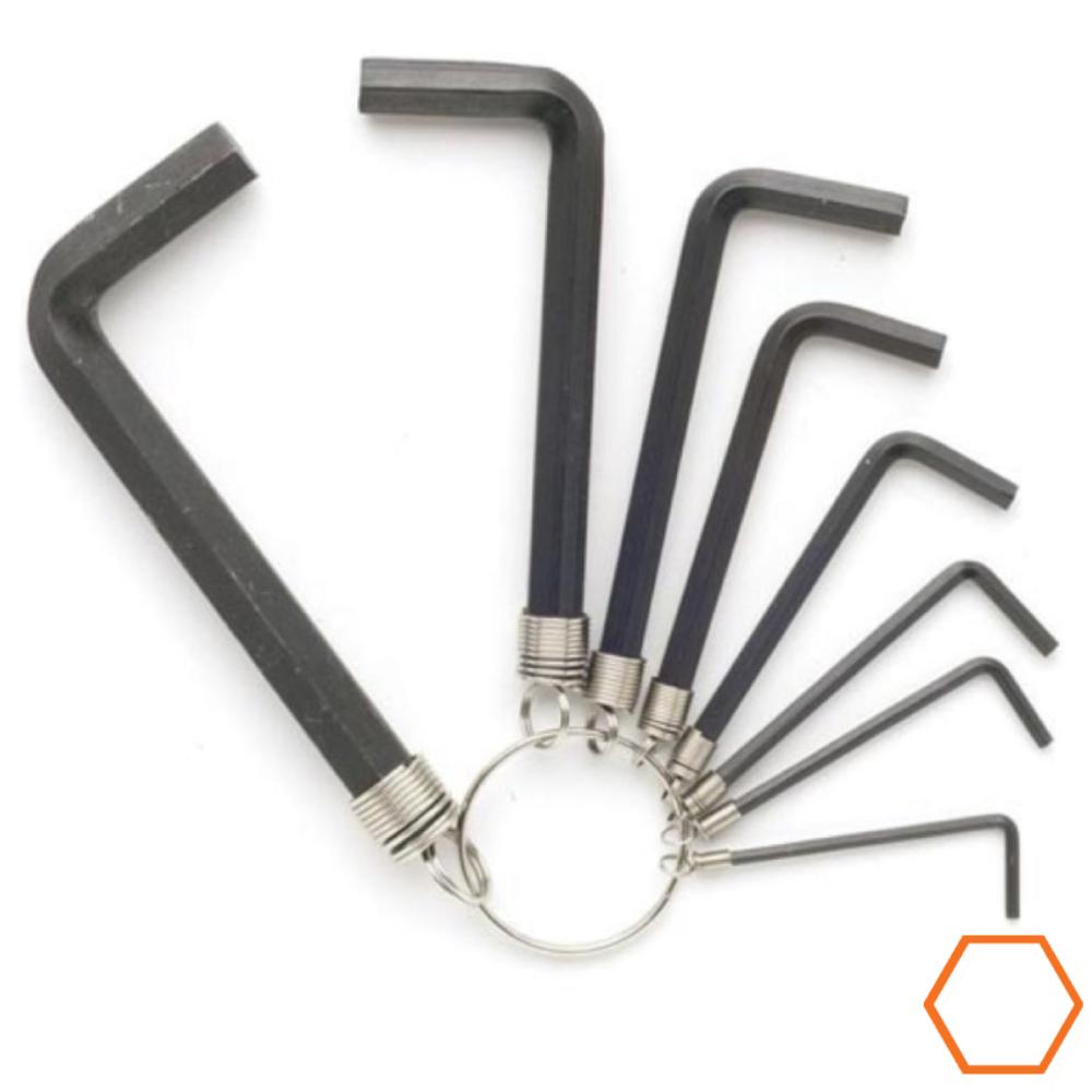 INBUSSLEUTELS 8 STUKS - Inbussleutels 2-10mm - ring met 8 stuks