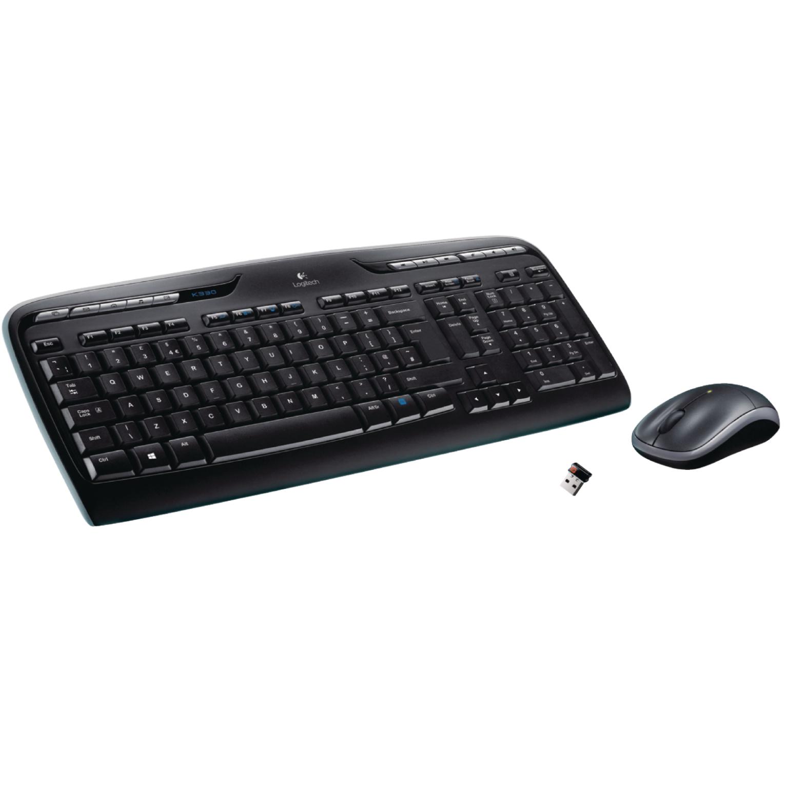 Draadloos toetsenbord met muis - Logitech - Merk: Logitech MK330, Indeling: QWERTY - Rubberdome ...
