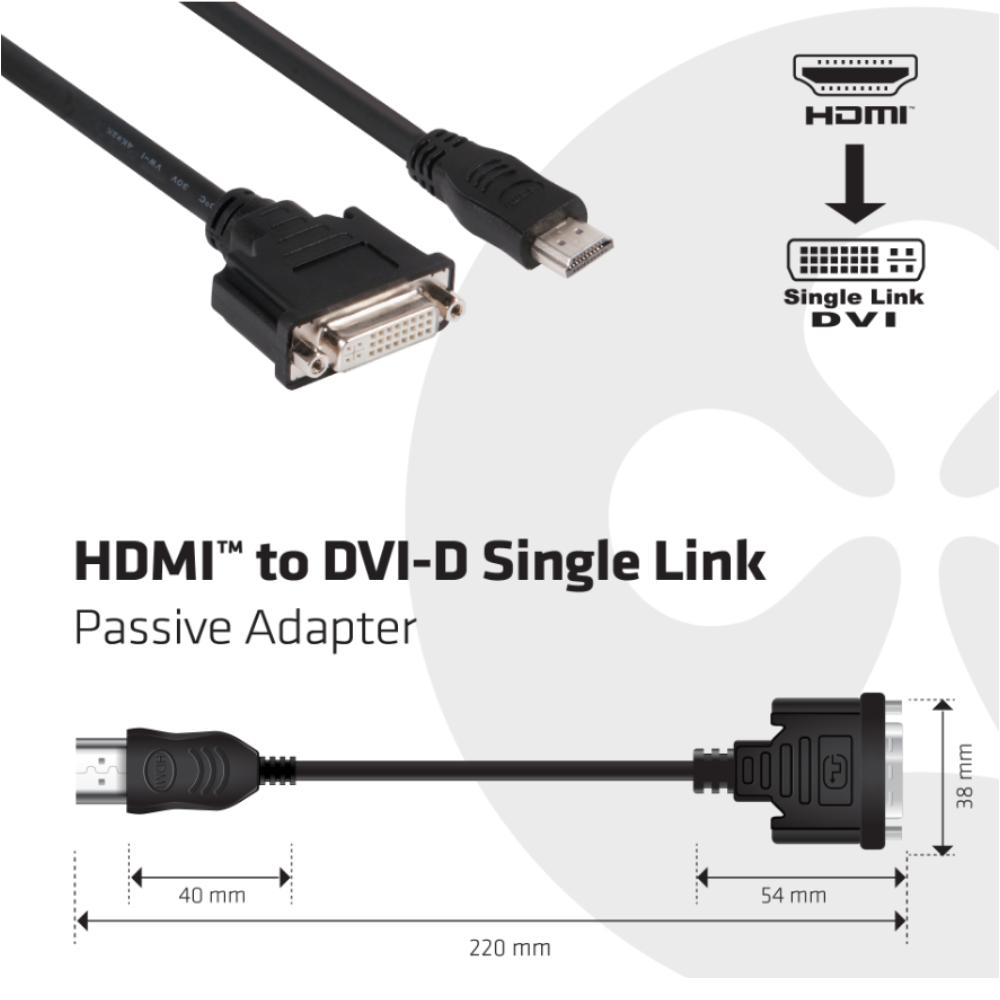 DVI - HDMI kabel - HDMI - DVI kabel, Merk: Club 3D Versie: Single Link ...