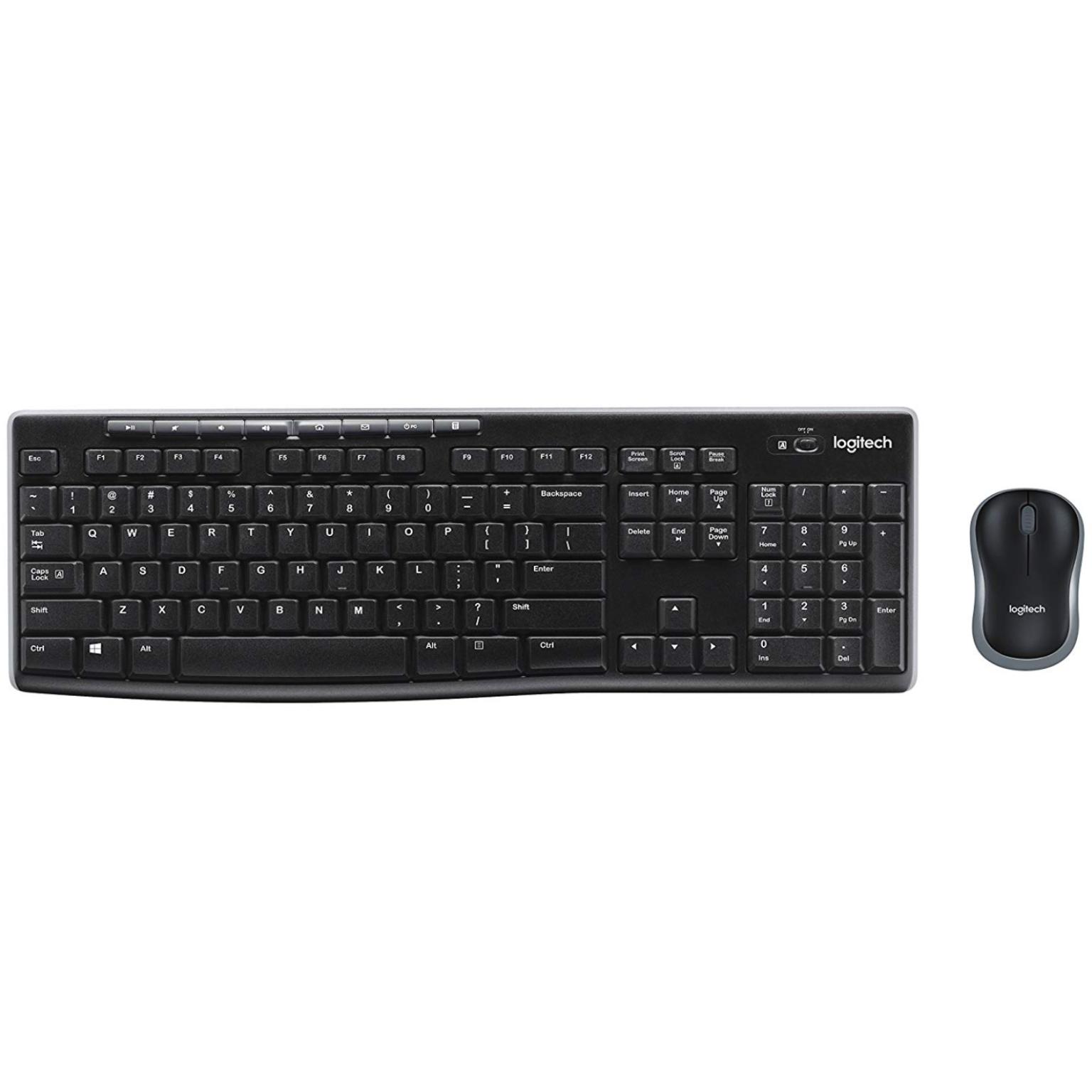 Draadloos toetsenbord met muis - Logitech - Merk: Logitech MK270, Indeling: QWERTY - Rubberdome ...