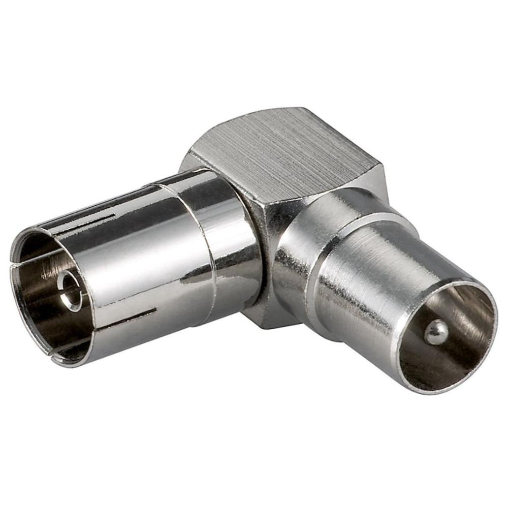 Coax verloopstekker - Haaks - Coax verloopstekker - Zilver, Extra ...