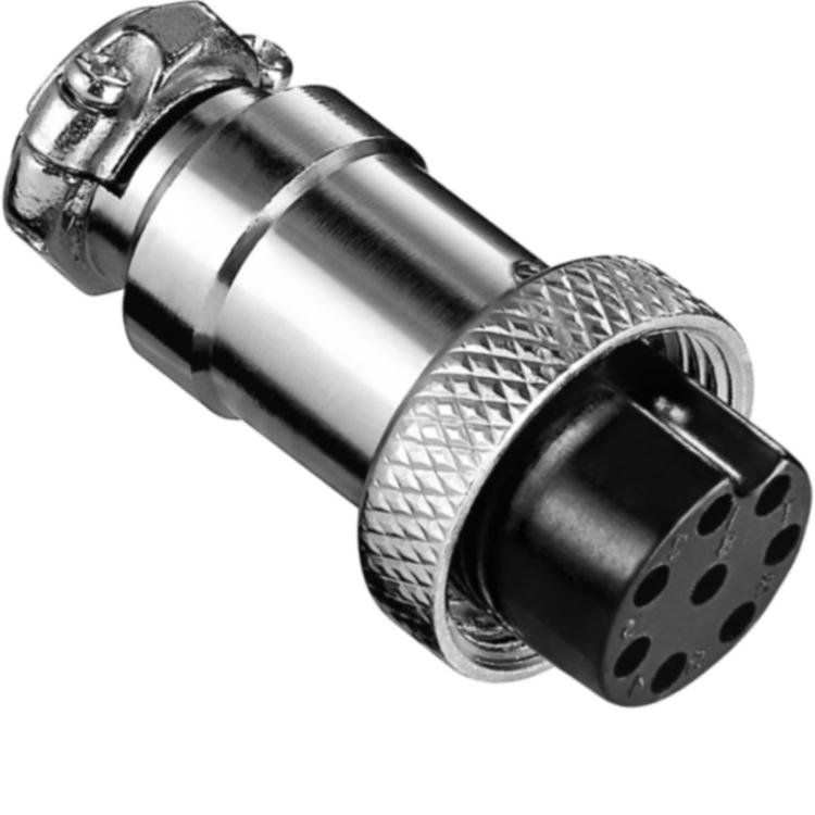 DIN stekker - 8-polig - Microfoon stekker, 8-Polig Female, Type: Schroef - Metaal.